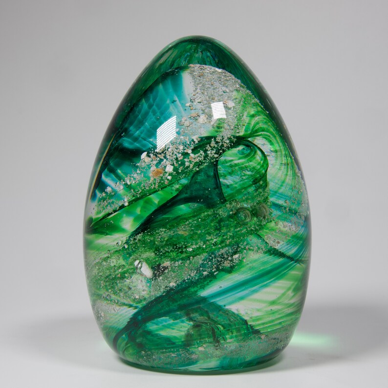 Cremation Ashes Glass Oval Paperweight - Etsy