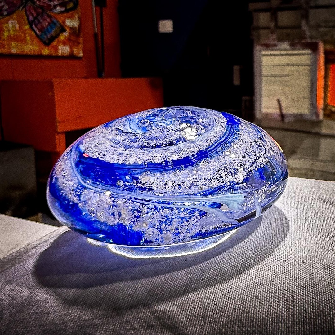 Mini Cremation Ash to Glass Pebble Paperweight - Etsy