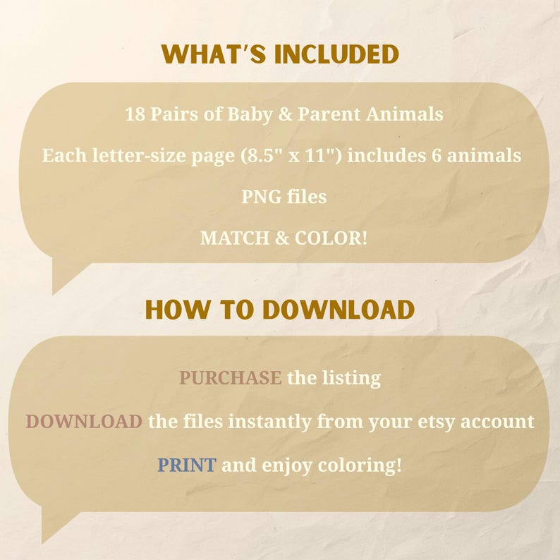 Montessori Baby Animal Matching Coloring Pages – 18 Pairs (preschool ...