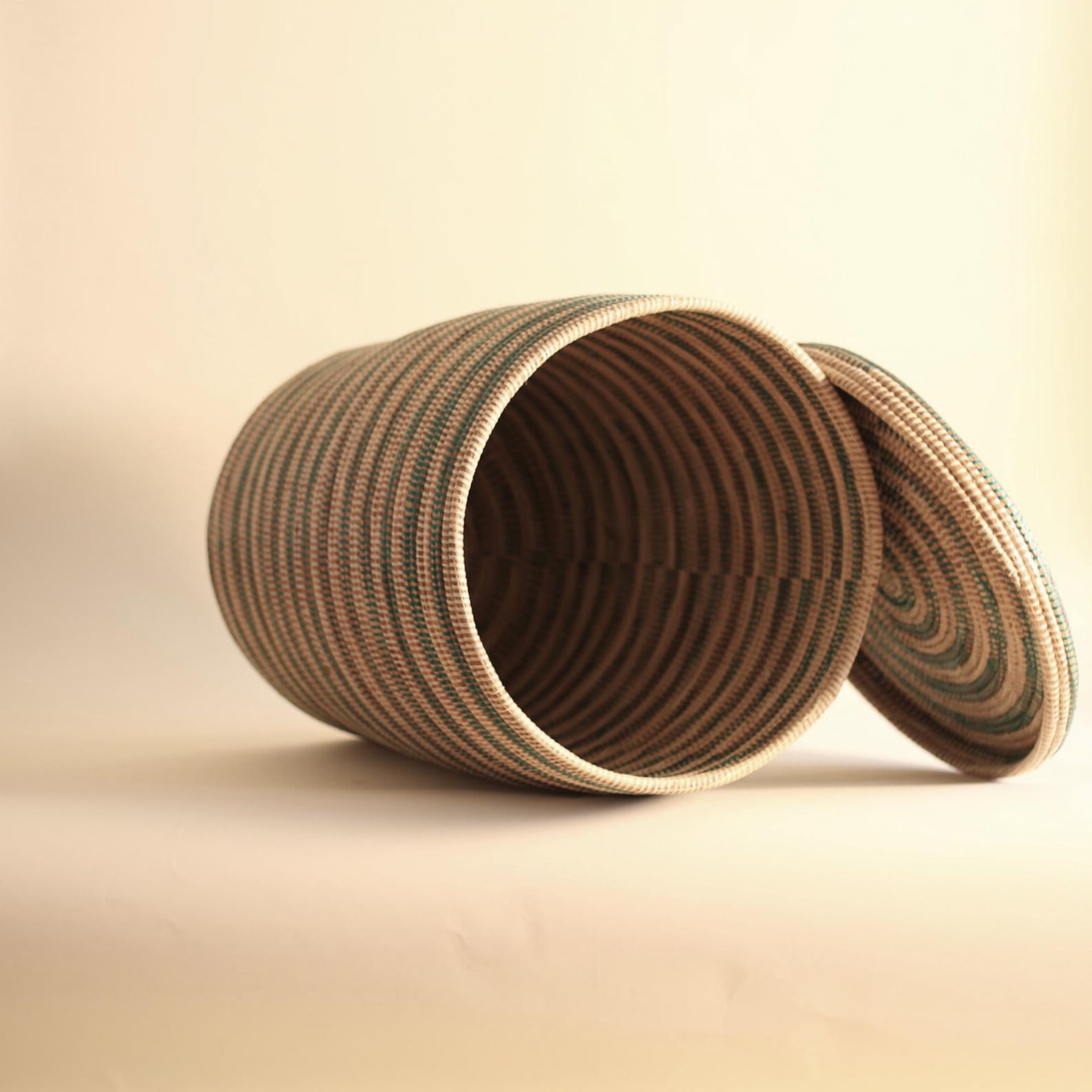 Hand Woven African Basket With Lid: Natural Boho Laundry Hamper - Etsy