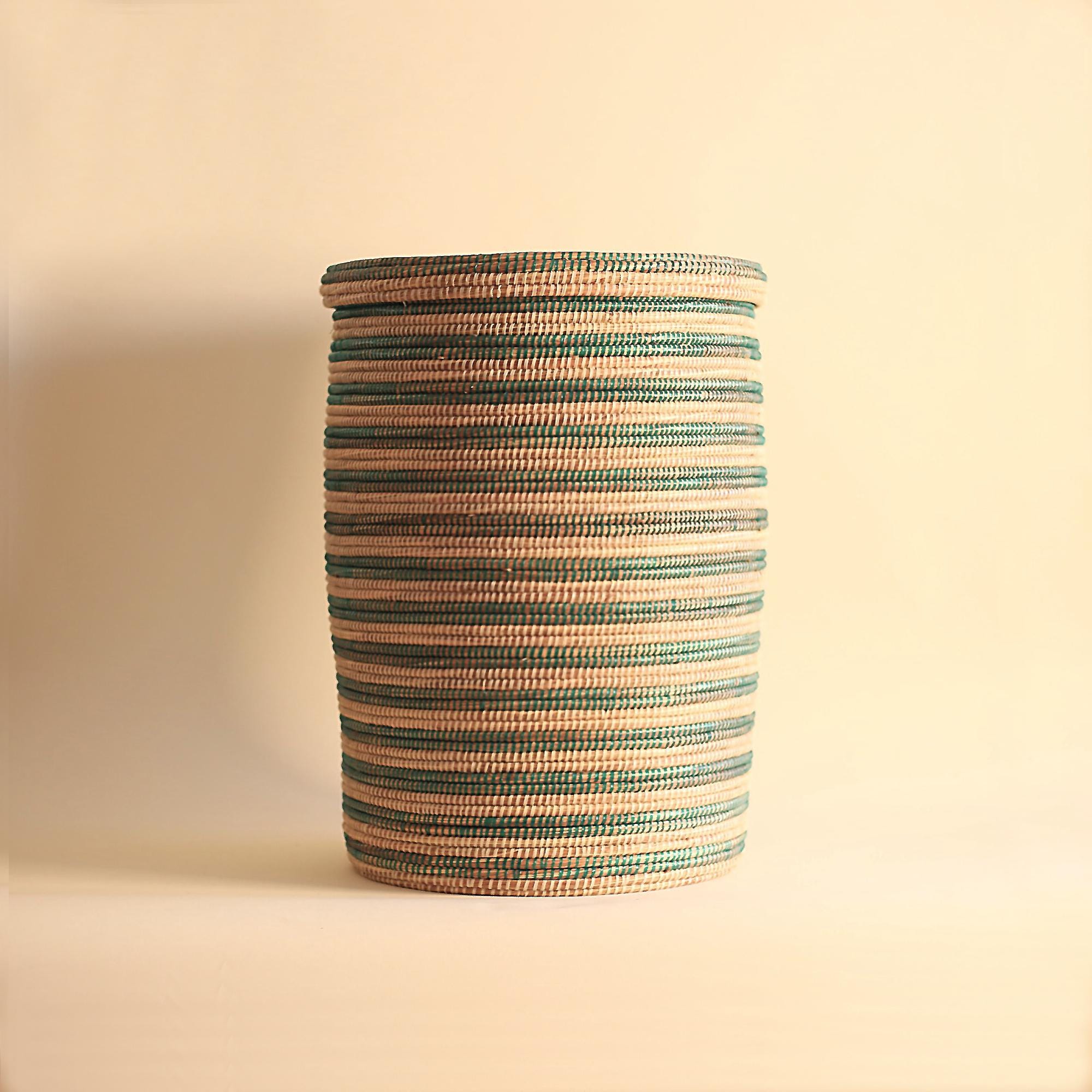 Hand Woven African Basket With Lid: Natural Boho Laundry Hamper - Etsy