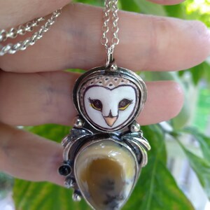 Artisan Brown Barn Owl. Hand Painted Porcelain Owl. Handmade Silver Owl ...
