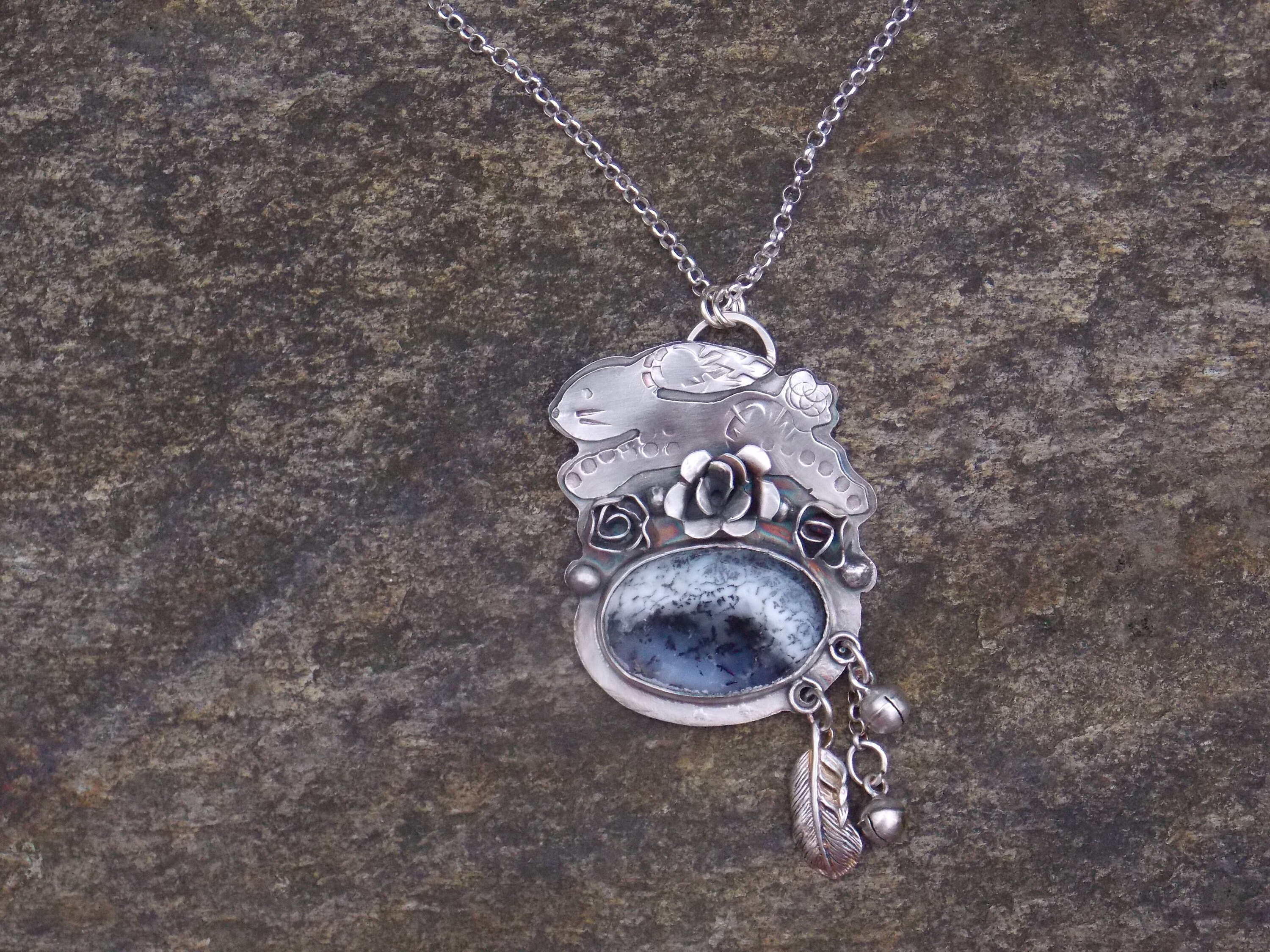 Sterling Handmade Wildlife Necklace, Artisan Forged Rabbit Necklace ...