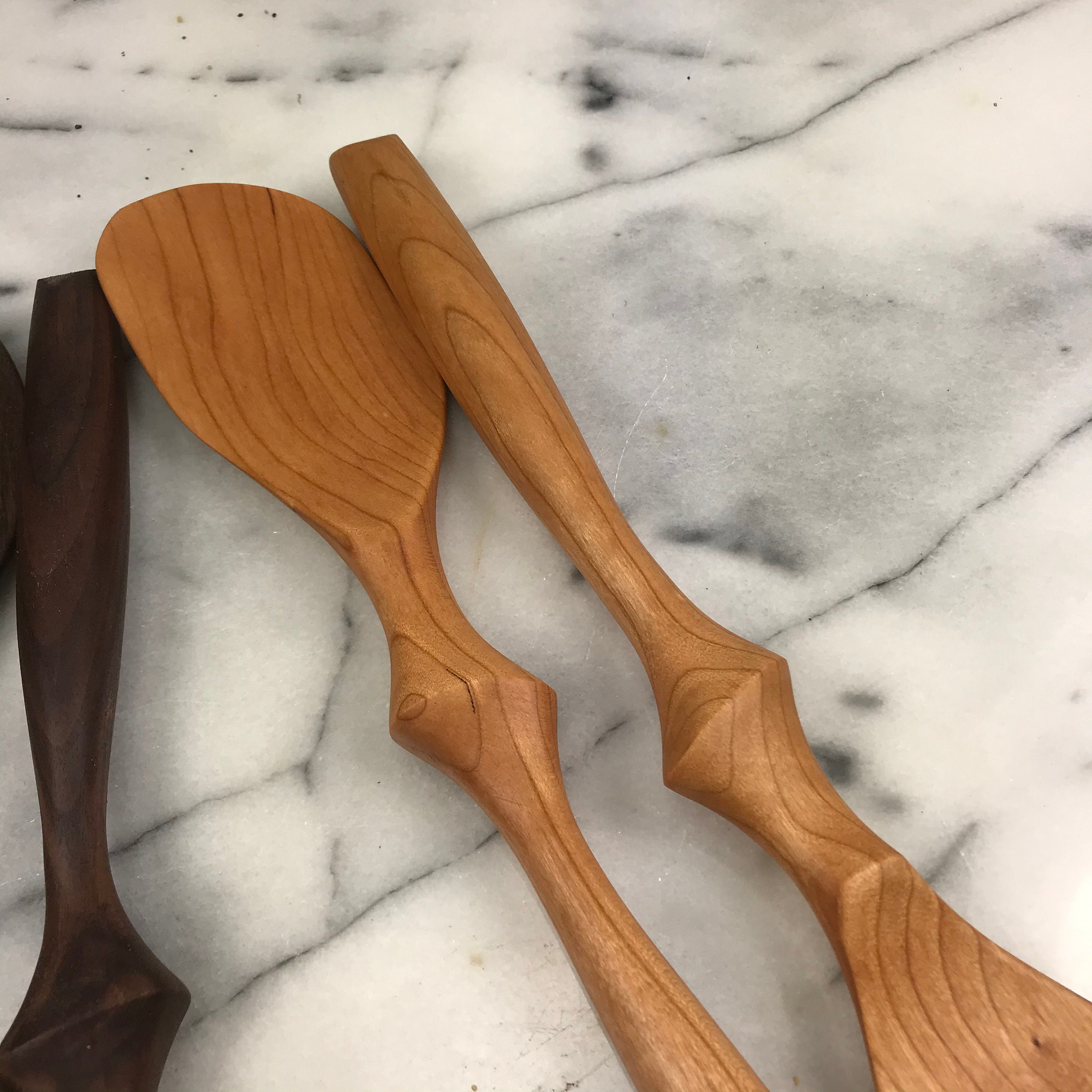 Fancy Curved Spatula / 13 / Cherry or Walnut / Left or Right - Etsy