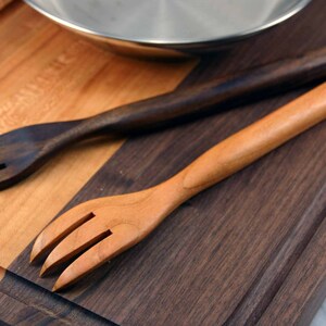 Bacon Fork / 10" Cherry or Walnut - Etsy