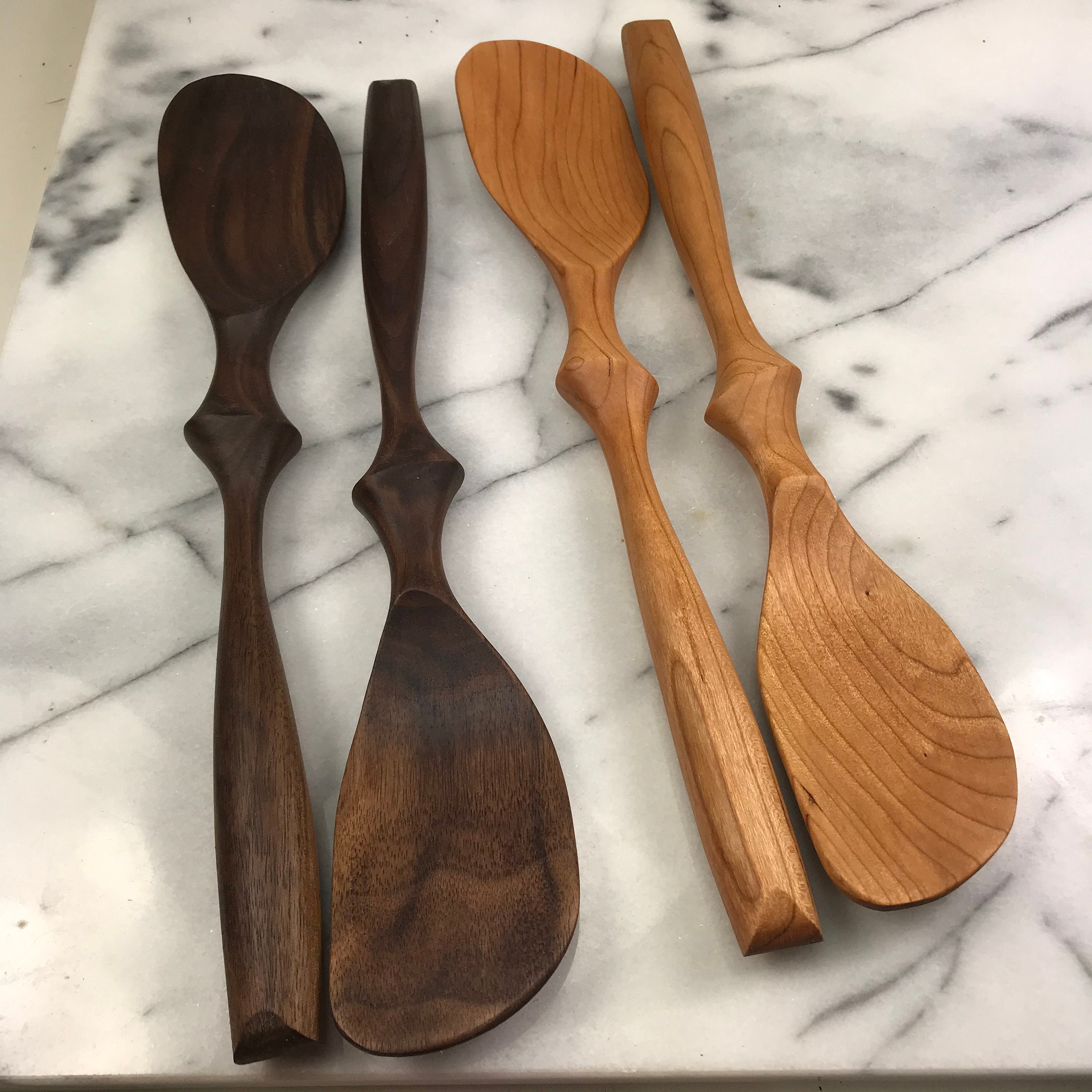 Fancy Curved Spatula / 13 / Cherry or Walnut / Left or Right - Etsy