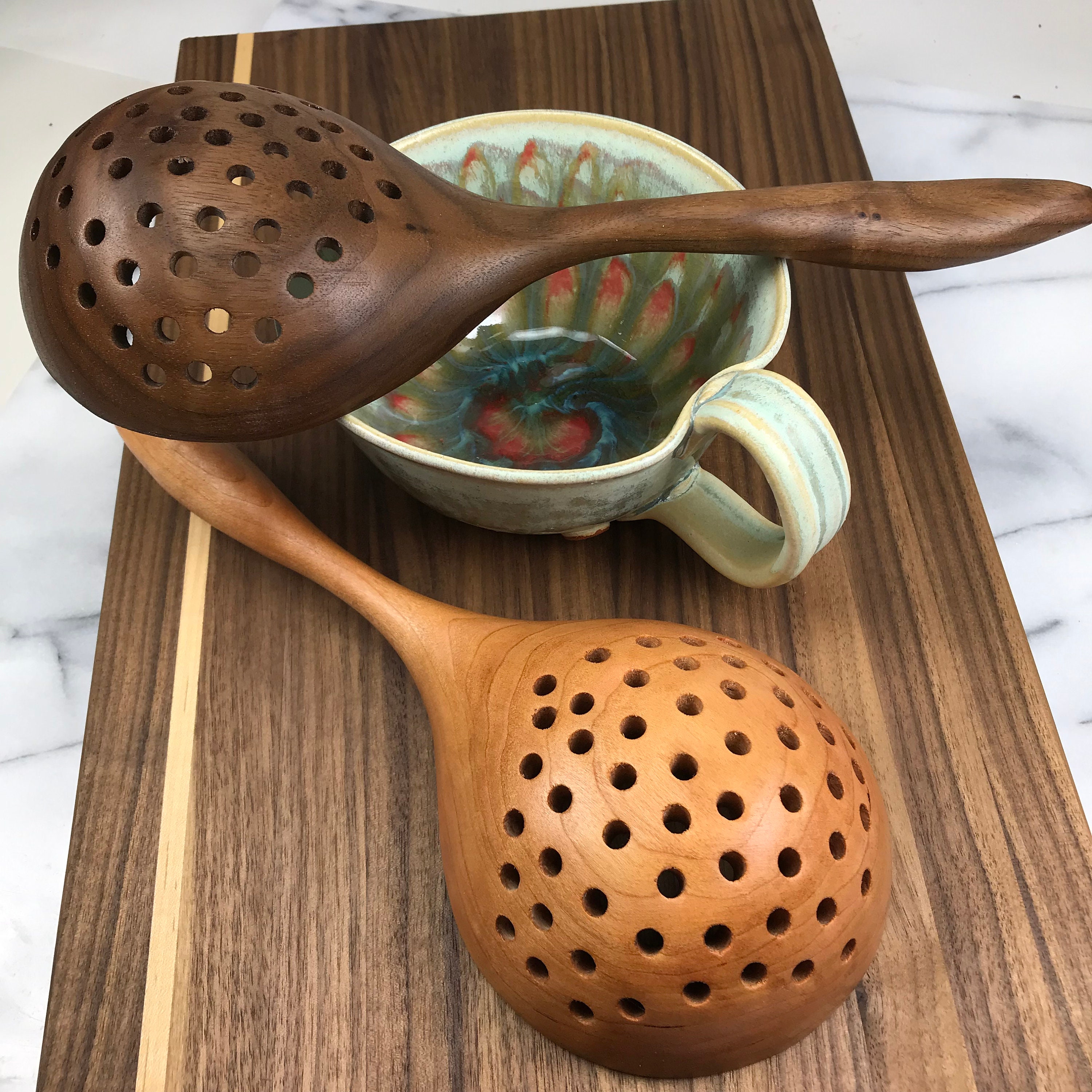 1 Cup Colander / Cherry or Walnut - Etsy