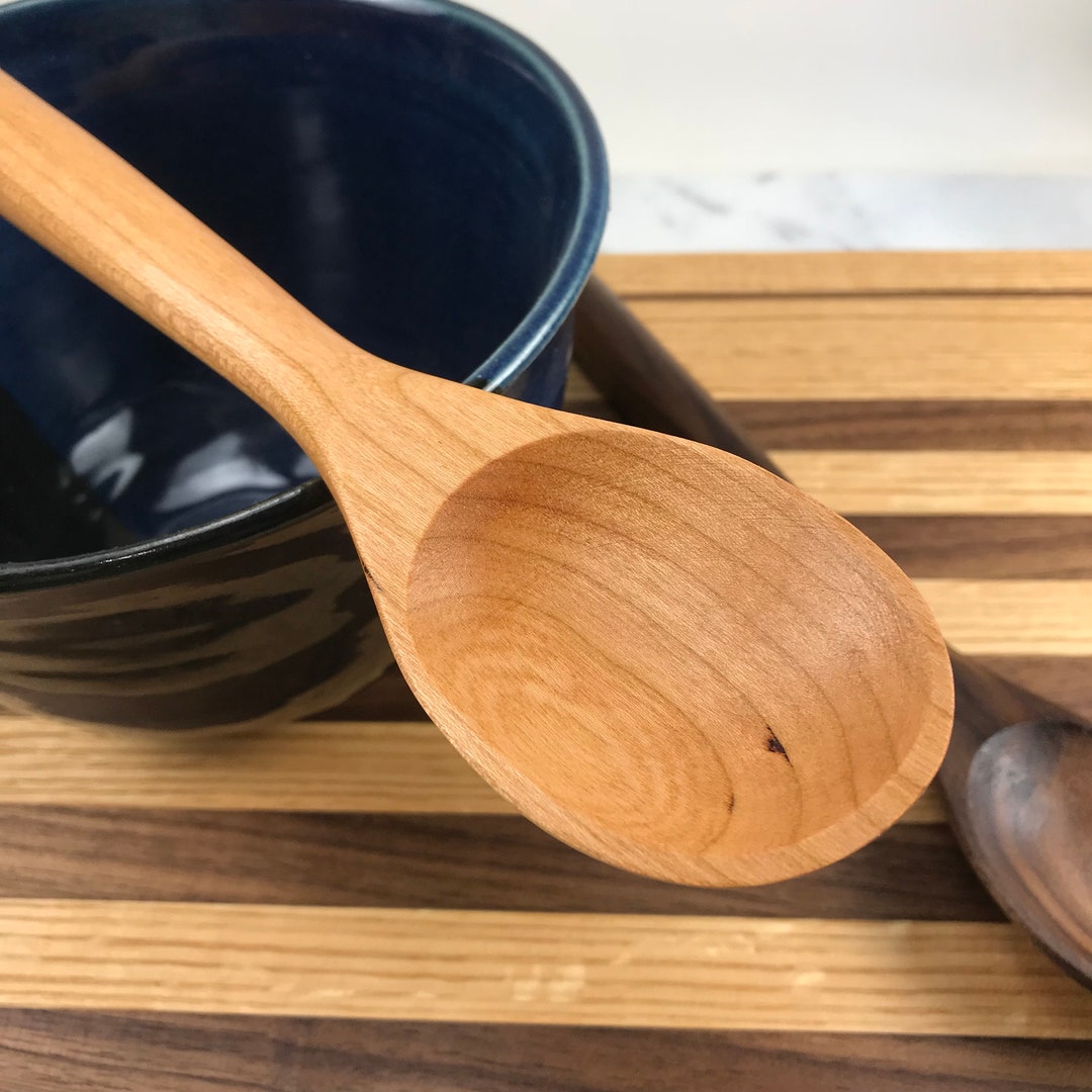 Old Timey Shallow Cooking Spoon / 11 or 13 / Cherry or Walnut - Etsy