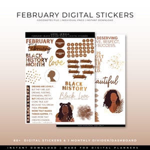 Black History Month Digital Planner Stickers- Winter Digital Stickers ...