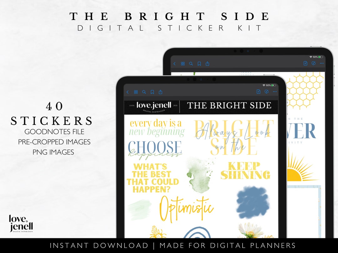 Daisy Digital Sticker Kit | Goodnotes and Android Apps | 40 PNG ...