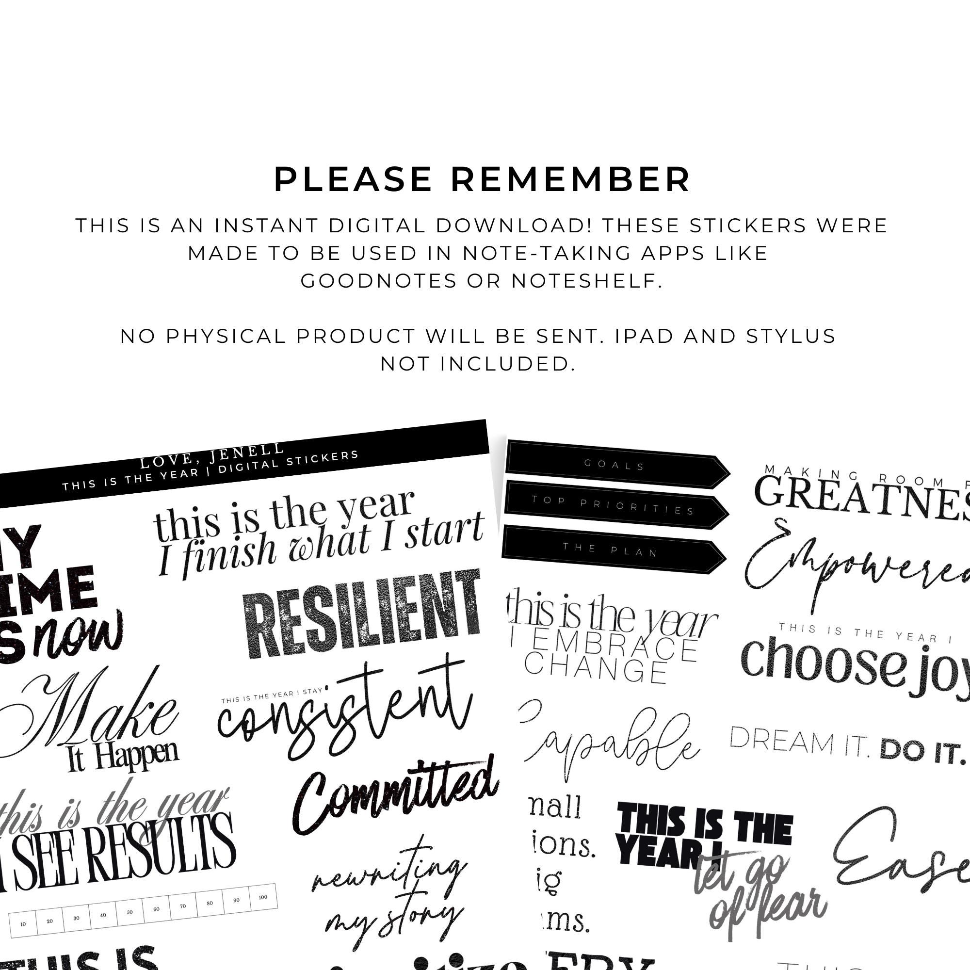 Digital Vision Board Stickers | Vision Board Graphics | Vision Board ...