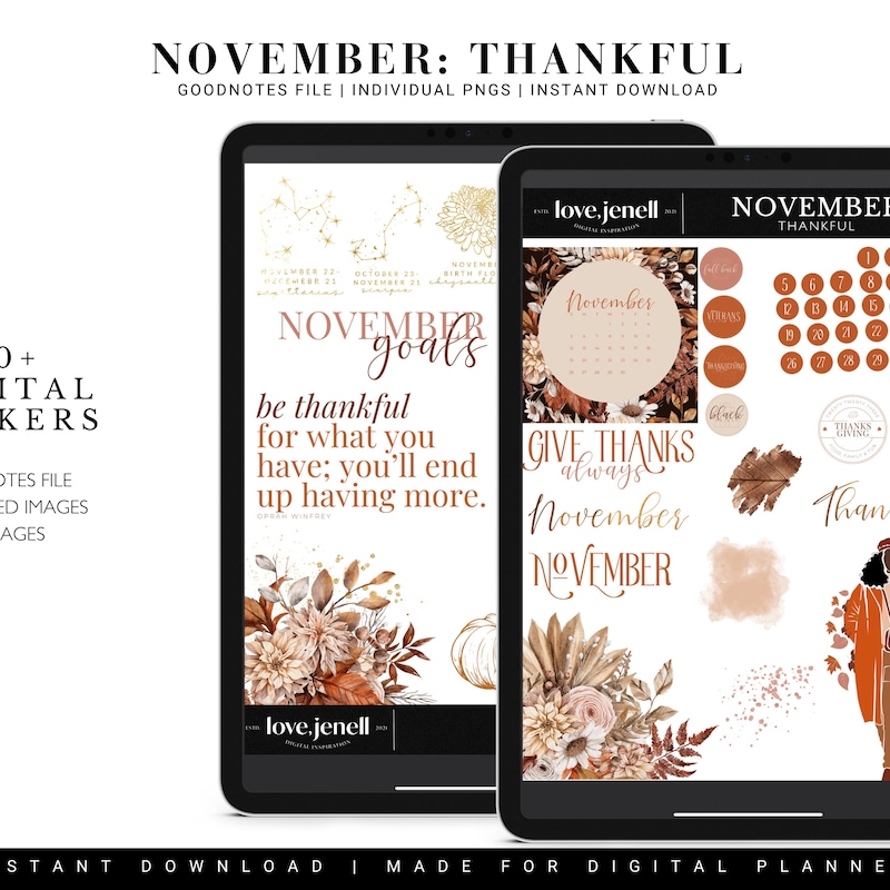 November Stickers Journal - Etsy