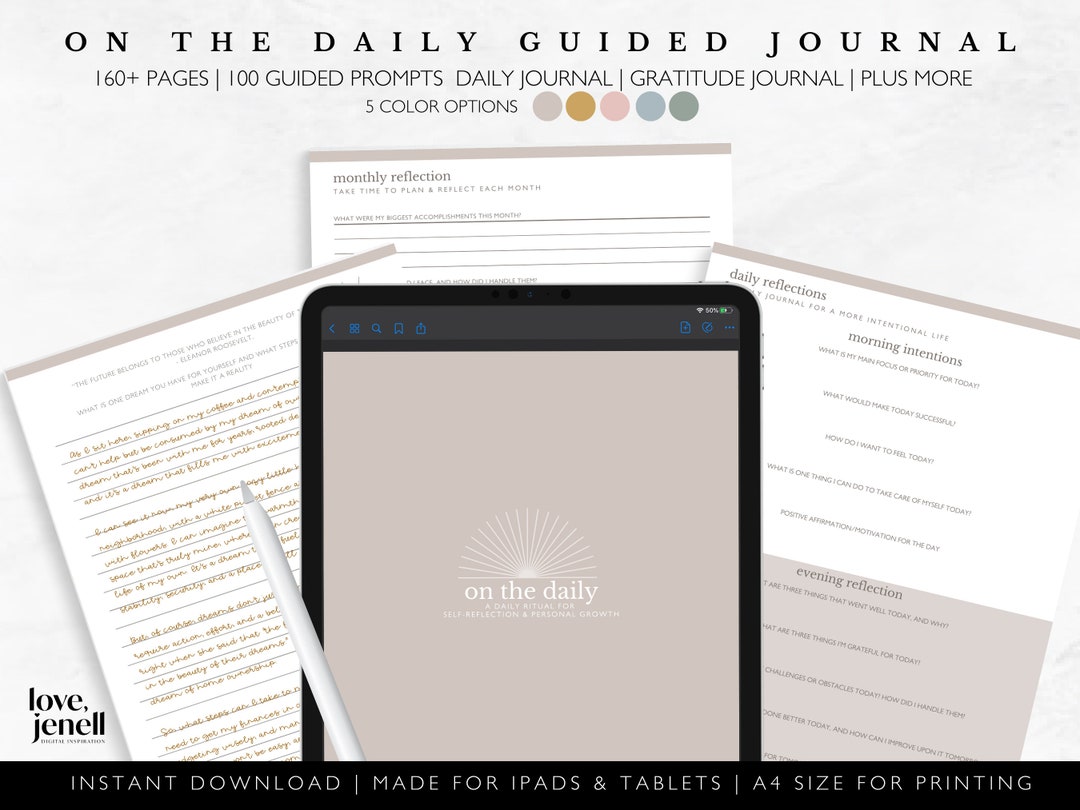 Guided Digital Journal | Goodnotes Journal | Daily Prompts | Gratitude ...