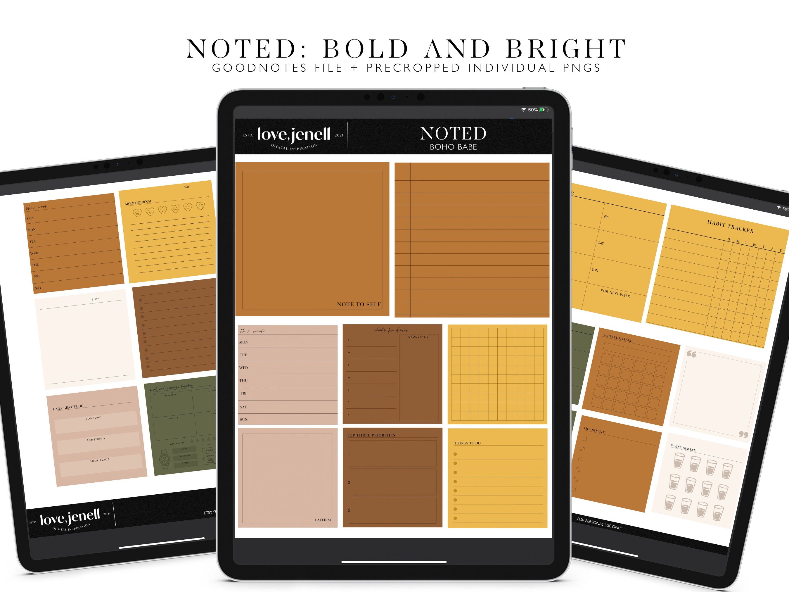 Digital Sticky Notes Planner Stickers Boho Themed - Etsy