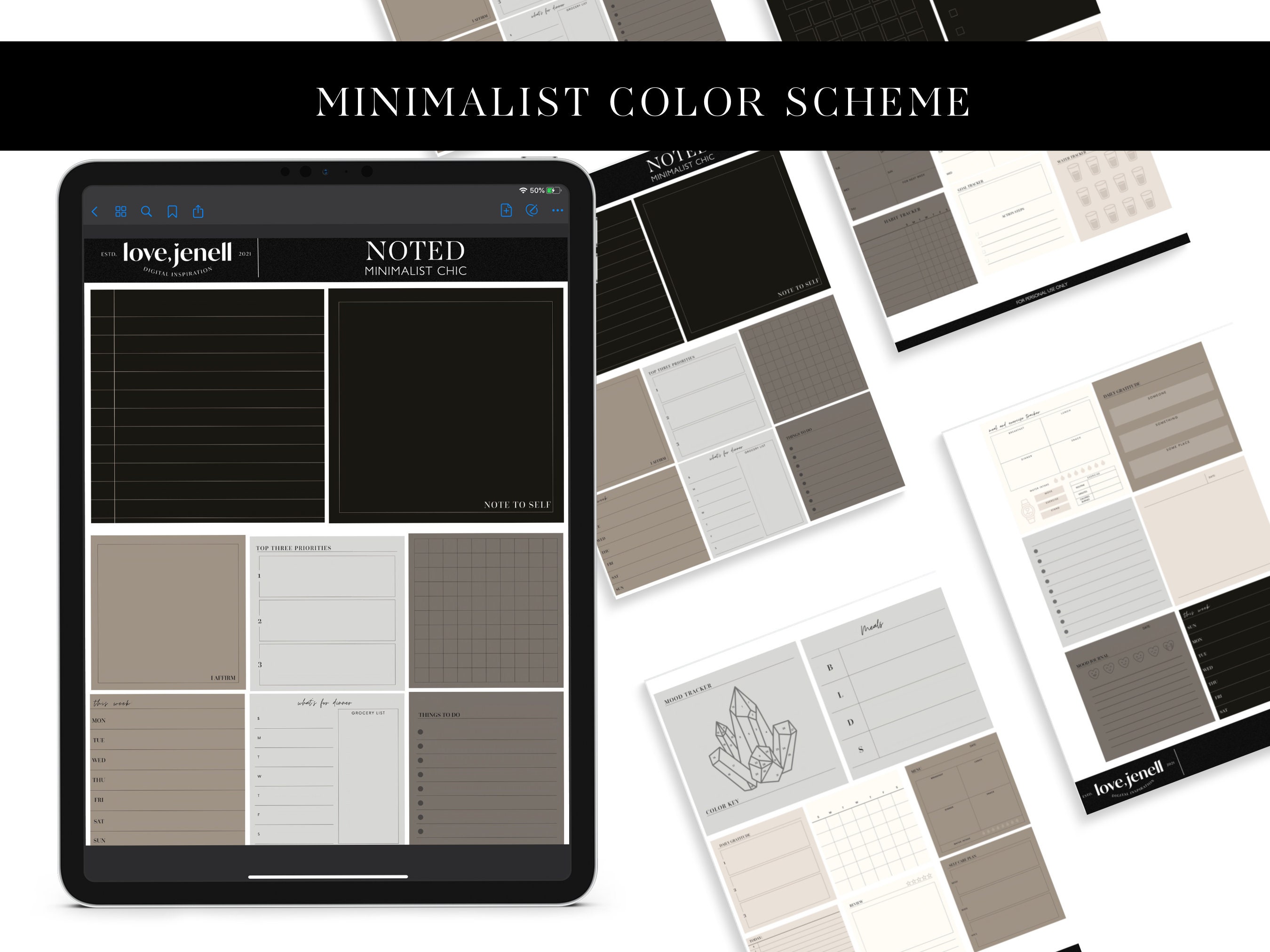 Digital Sticky Notes Planner Stickers Minimalist Themed - Etsy
