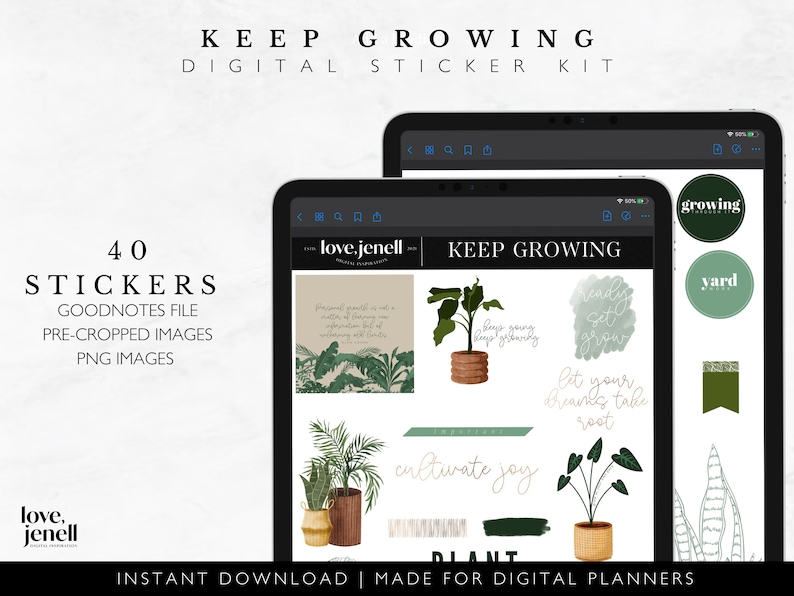 Plant Botanical Garden Digital Planner Stickers for Goodnotes - Etsy