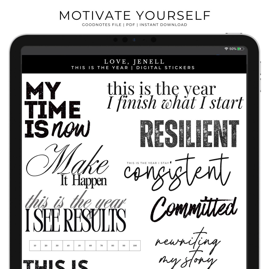 Digital Vision Board Stickers | Vision Board Graphics | Vision Board ...