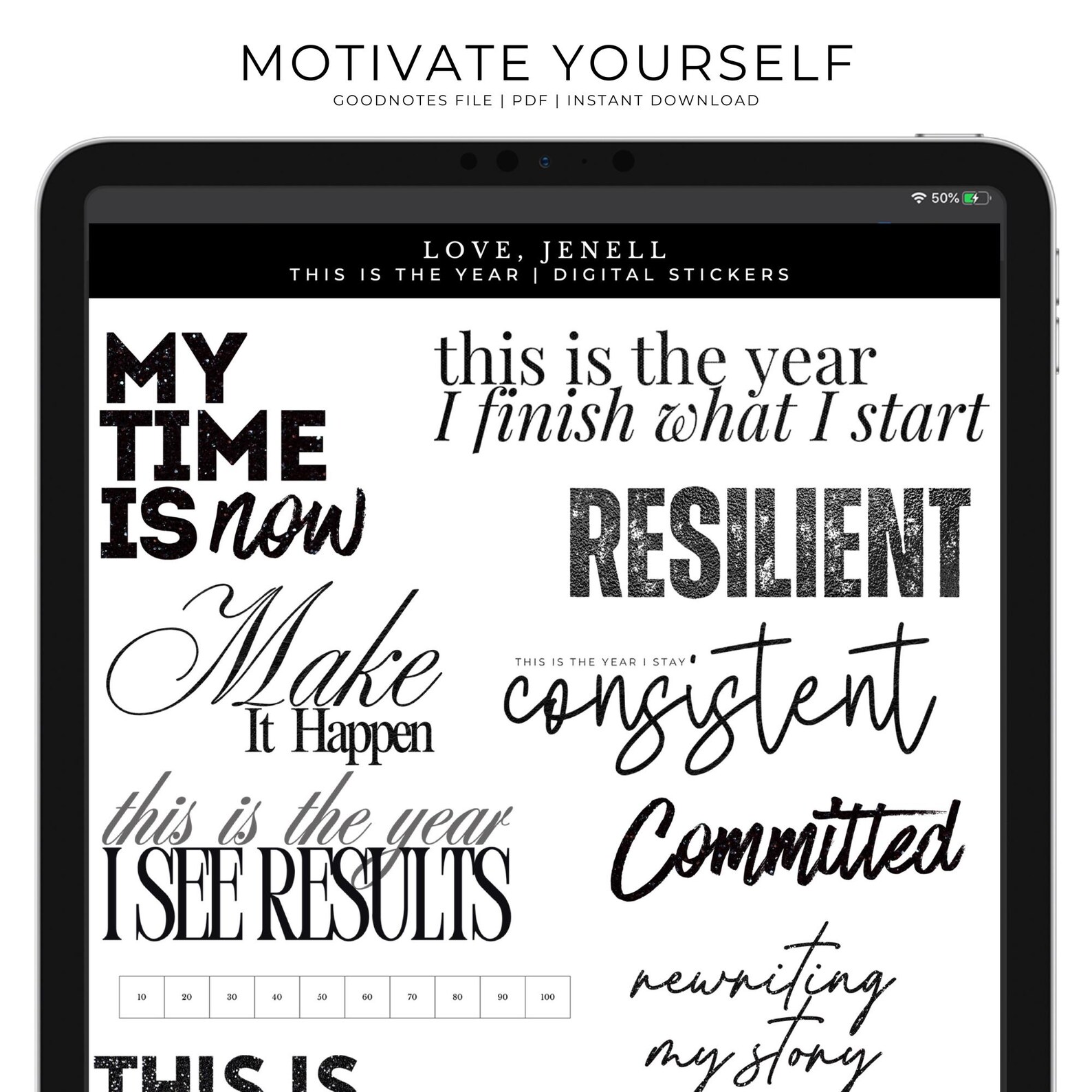 Digital Vision Board Stickers | Vision Board Graphics | Vision Board ...
