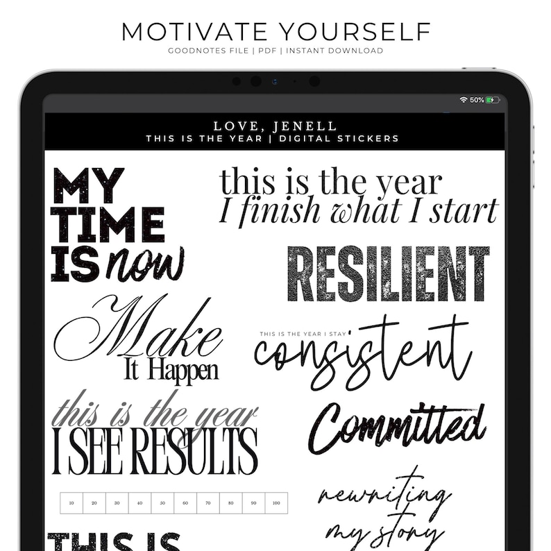 Digital Vision Board Stickers | Vision Board Graphics | Vision Board ...