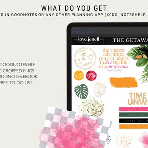 Travel Tropical Vacation Digital Planner Stickers ~ Summer Digital ...