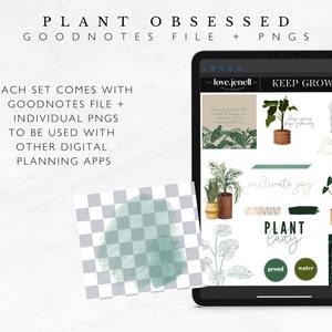 Plant Botanical Garden Digital Planner Stickers for Goodnotes and PNG ...
