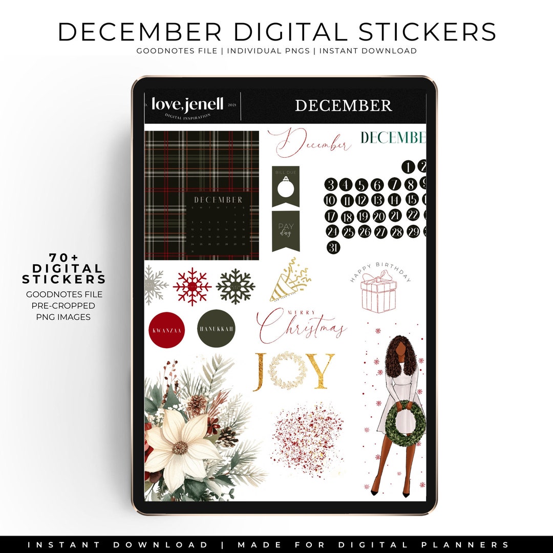 December Digital Planner Stickers- Winter Digital Stickers~ | Pre ...