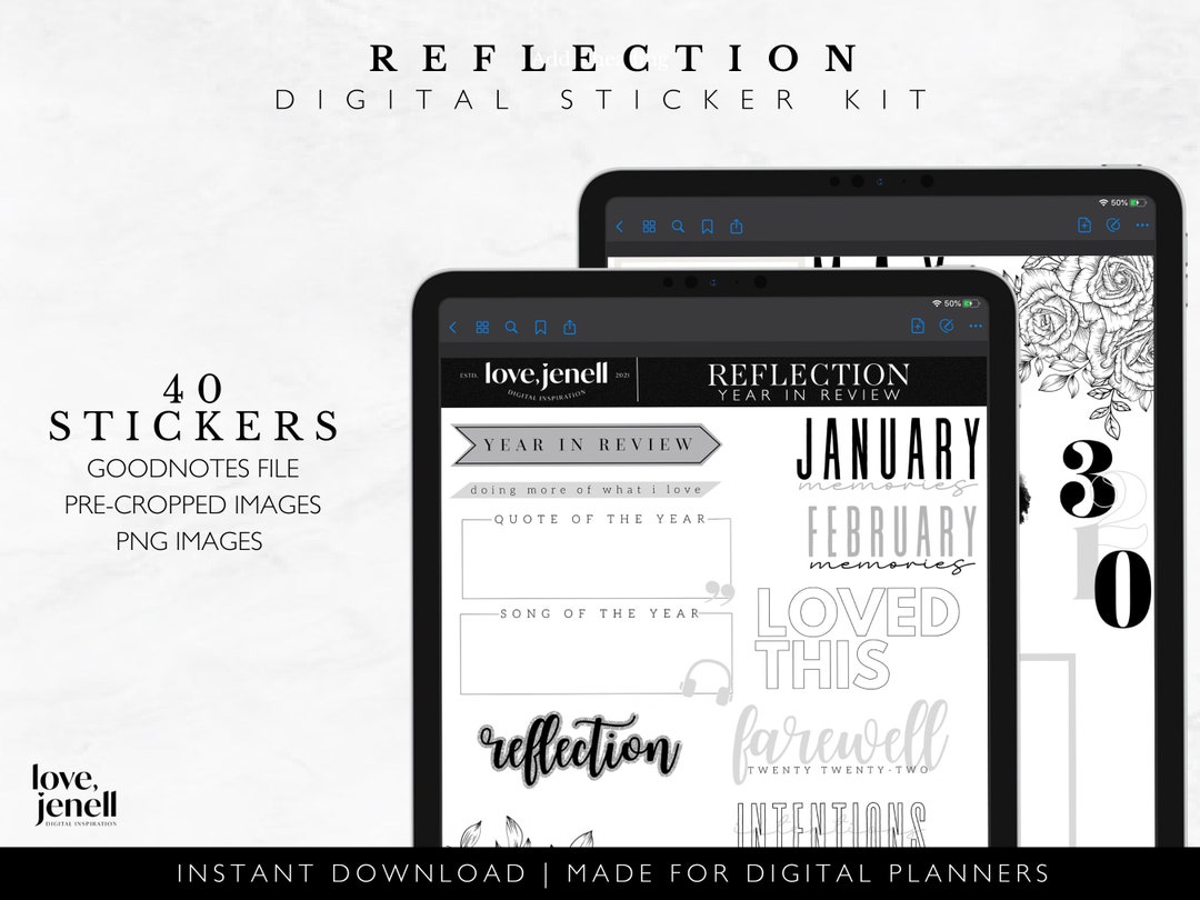 Year in Review Digital Planner Journal Widgets - Scrapbooking, Memory ...