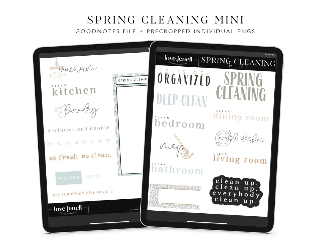 Digital Stickers | Cleaning Icons | Pre-cropped Pngs | Farmhouse Spring ...