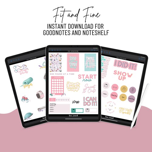 HEALTH AND FITNESS Digital Stickers for Goodnotes Planner - Etsy