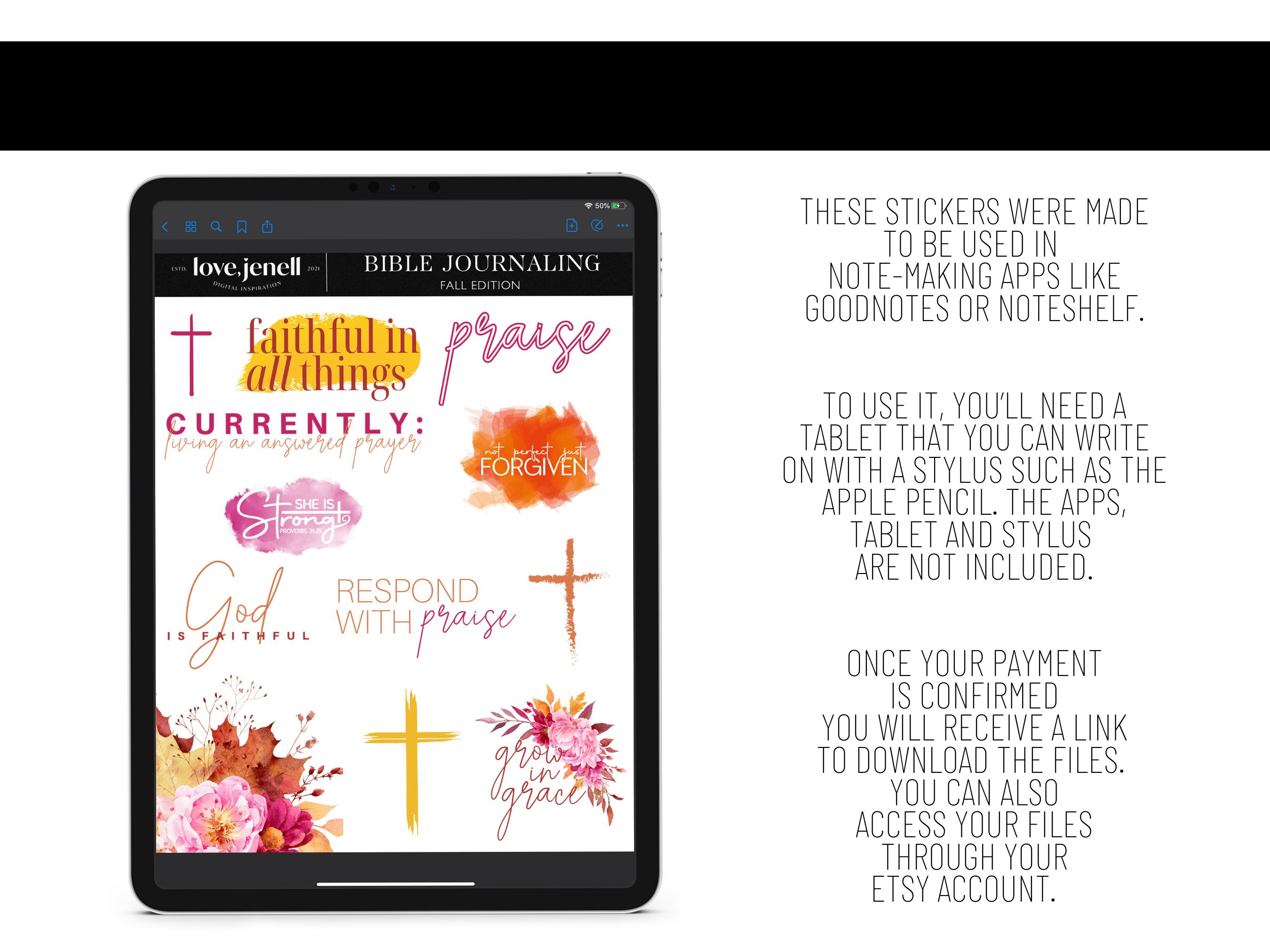 Bible Journaling Digital Stickers | Goodnotes, Notability, Noteshelf ...