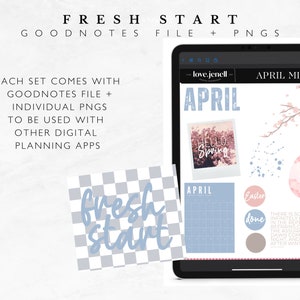 April Spring Easter Digital Planner Stickers | Noteshelf & Goodnotes ...