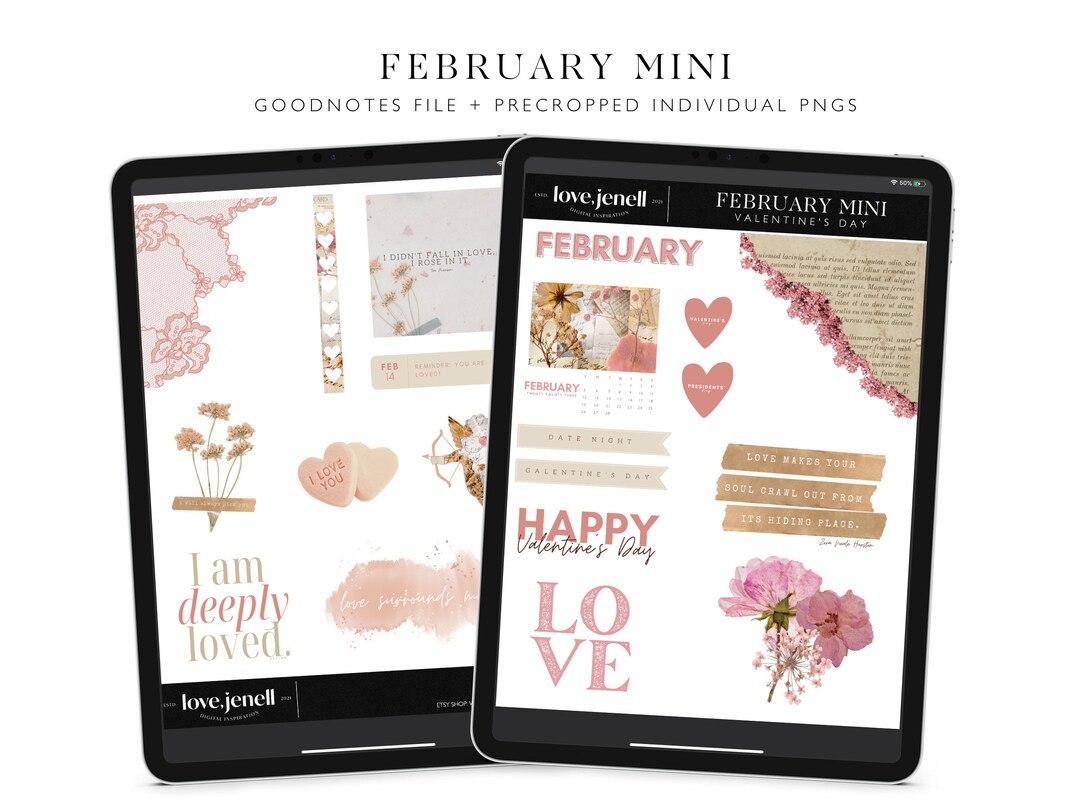 Valentine Digital Planner Stickers- Winter Digital Stickers~ | Pre ...