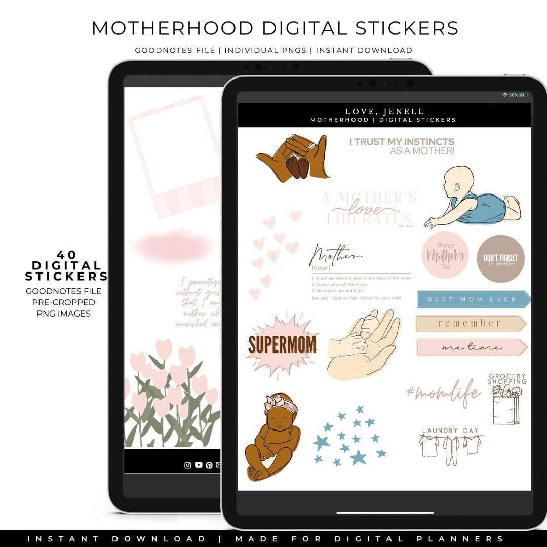 Mother's Day Motherhood Digital Planner Stickers-spring Digital ...