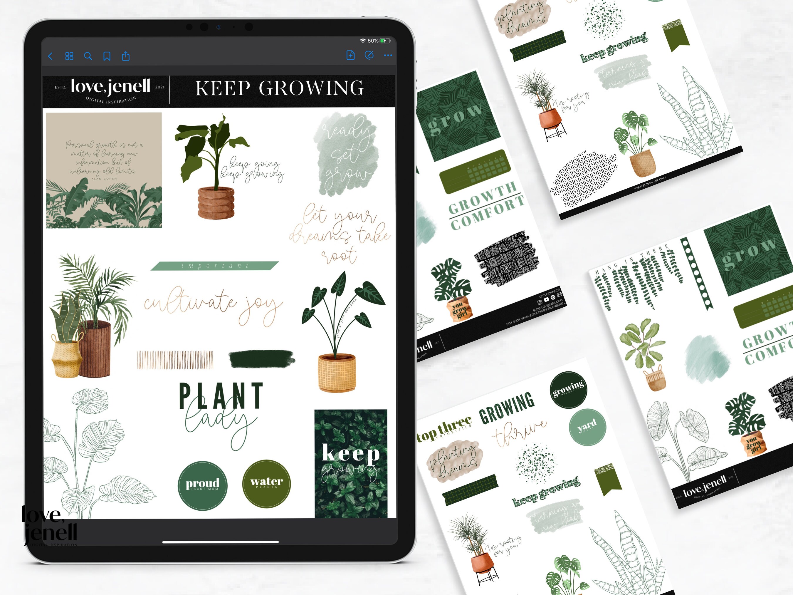 Plant Botanical Garden Digital Planner Stickers for Goodnotes - Etsy