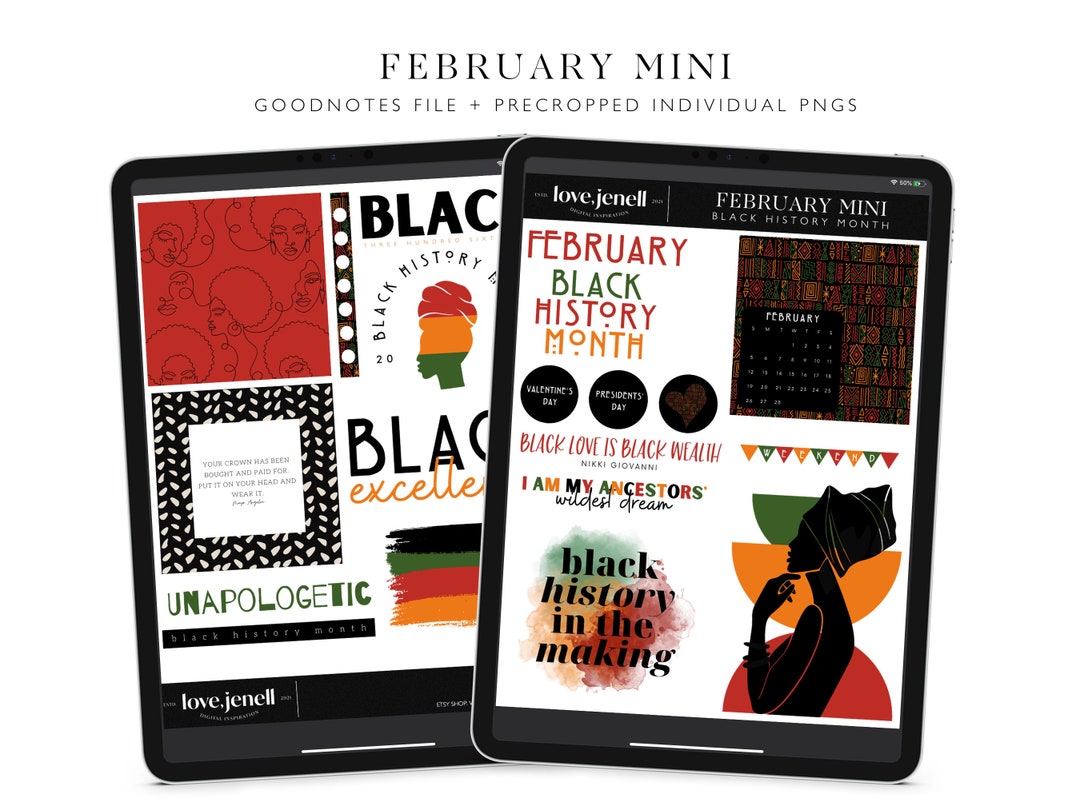 Black History Month Digital Planner Stickers- Winter Digital Stickers ...