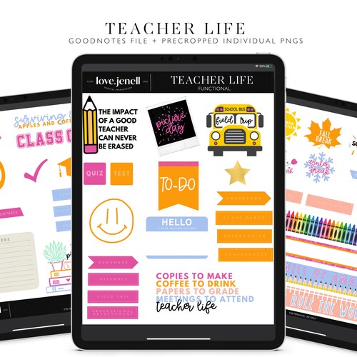 Teacher Stickers Digital Stickers for Goodnotes School - Etsy