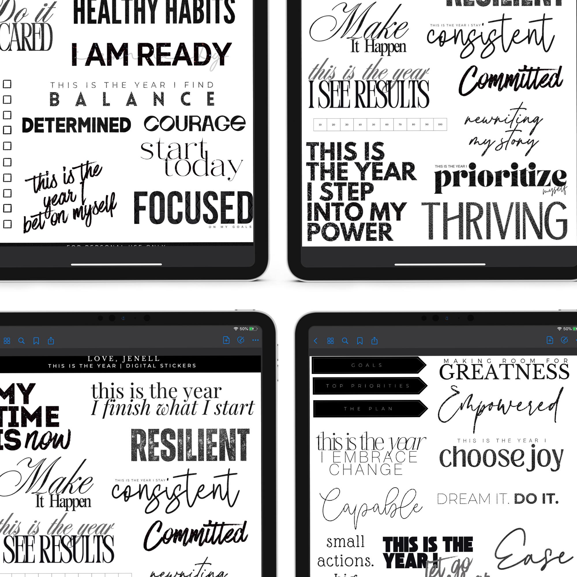 Digital Vision Board Stickers | Vision Board Graphics | Vision Board ...