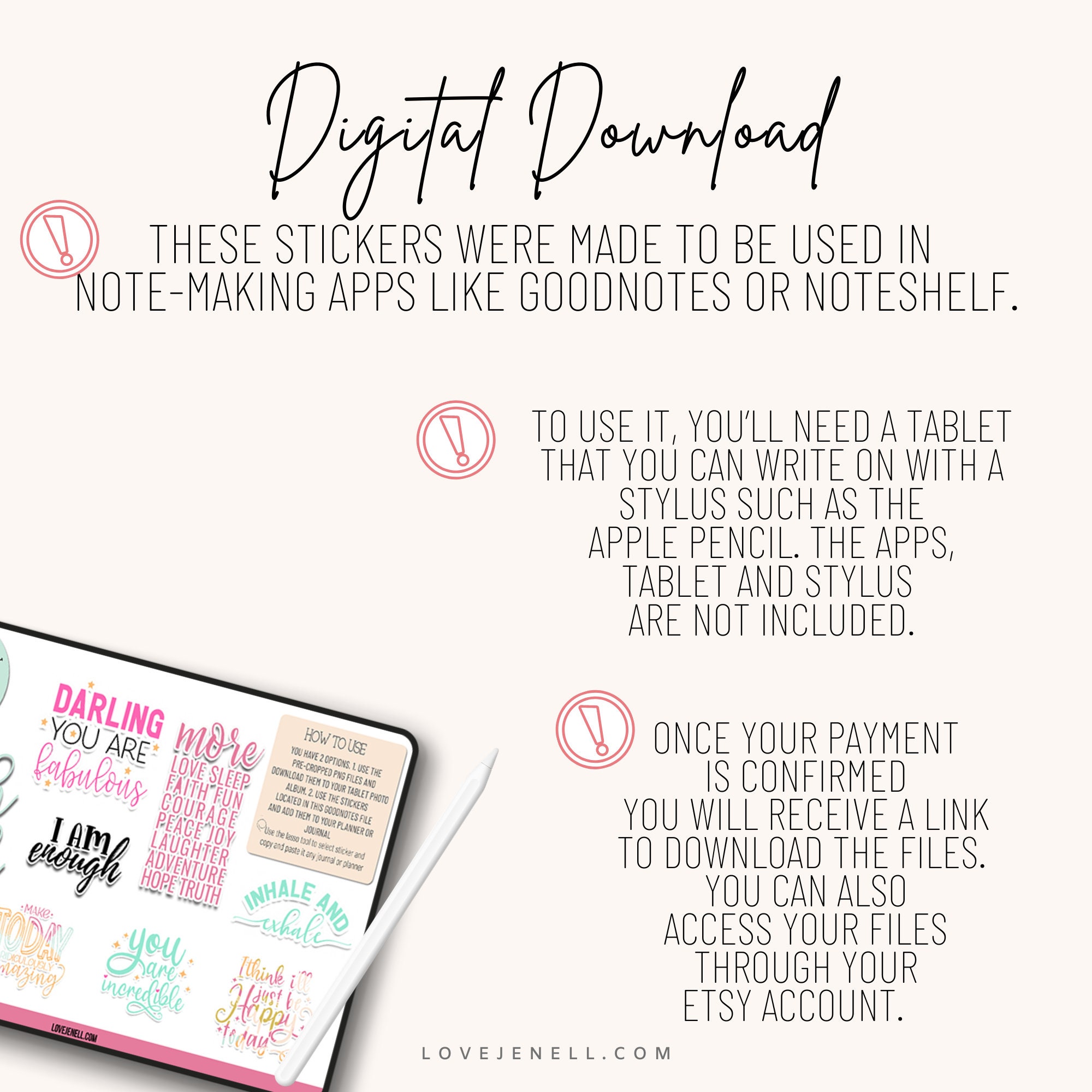 Digital Planner Stickers Motivational ~ Pre-cropped Goodnotes and PNG ...