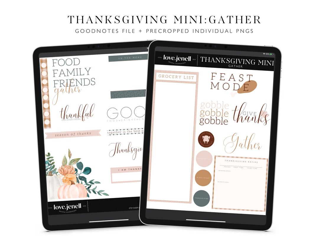 Thanksgiving November Mini Digital Planner Stickers-fall Digital ...