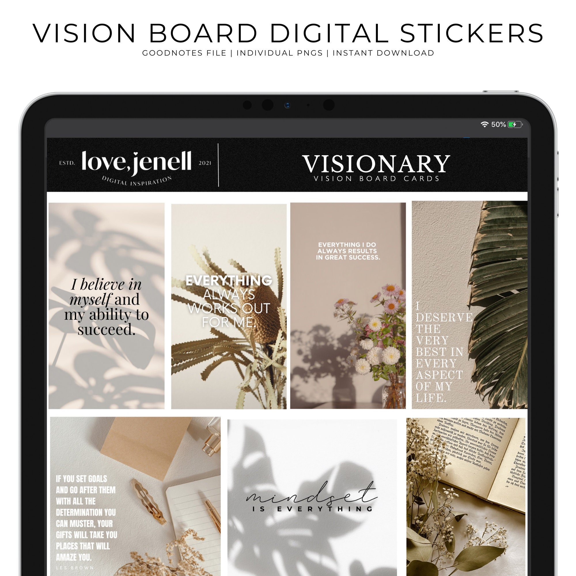 Digital Vision Board Stickers | Vision Board Graphics | Vision Board ...