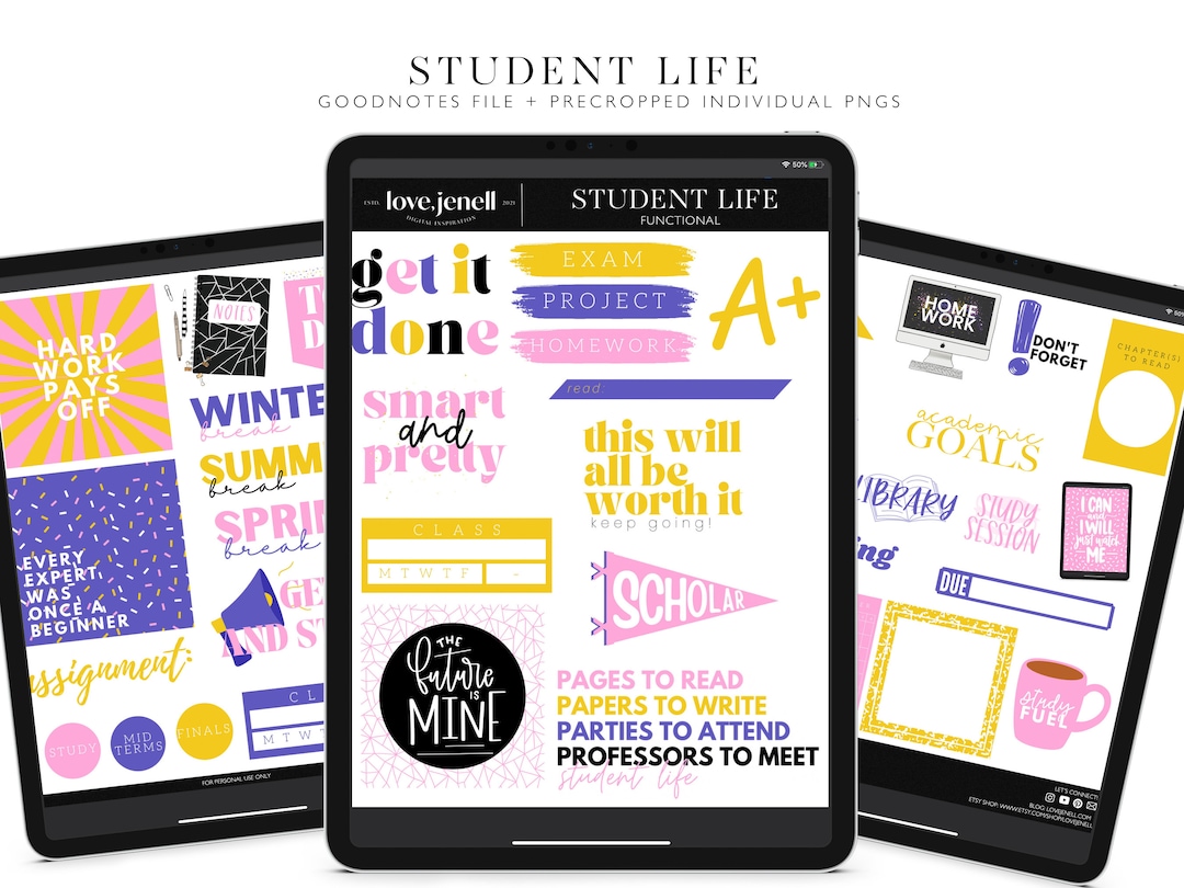 Student Life Digital Planner Stickers~digital Stickers- Back to School ...