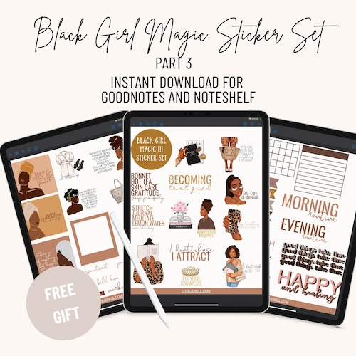 Digital Stickers for Goodnotes Black Girls Digital Stickers - Etsy