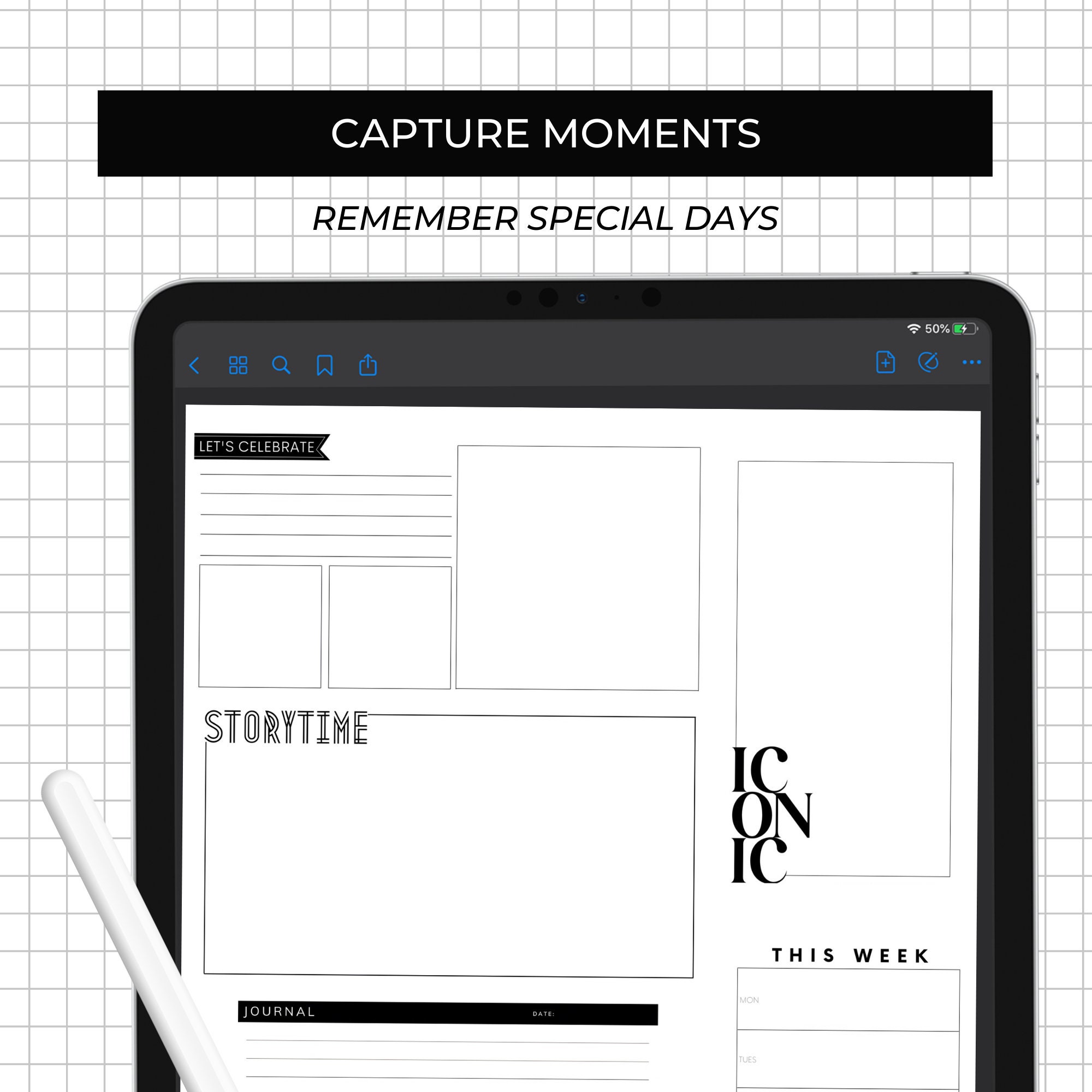 Digital Planner Journal Widgets - Stickers - Scrapbooking, Memory ...