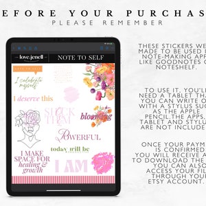 Affirmation Digital Planner Stickers ~ Pre-cropped Goodnotes and PNG ...