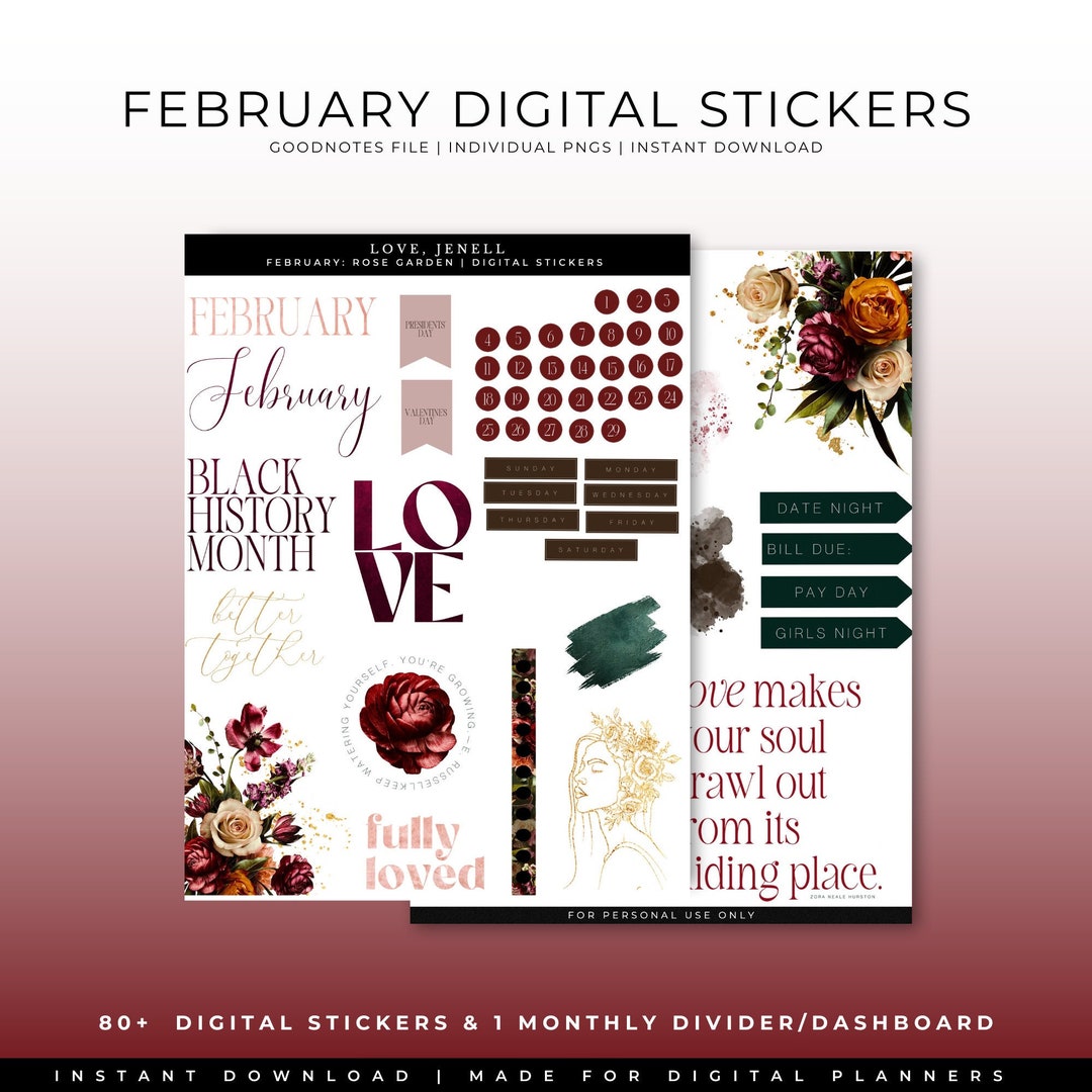 Valentine Digital Planner Stickers- Winter Digital Stickers~ | Pre ...