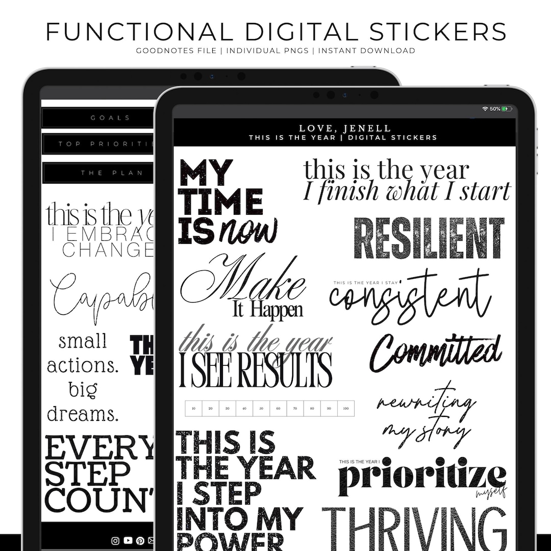 Digital Vision Board Stickers | Vision Board Graphics | Vision Board ...
