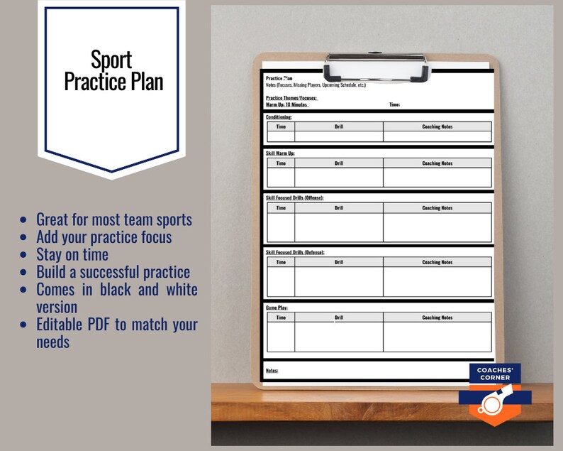 Sport Practice Plan Template - Etsy