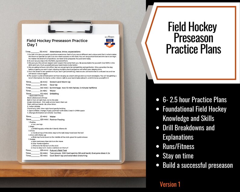 Field Hockey Preseason Practice Plan Practice Plans Field Hockey Drills ...