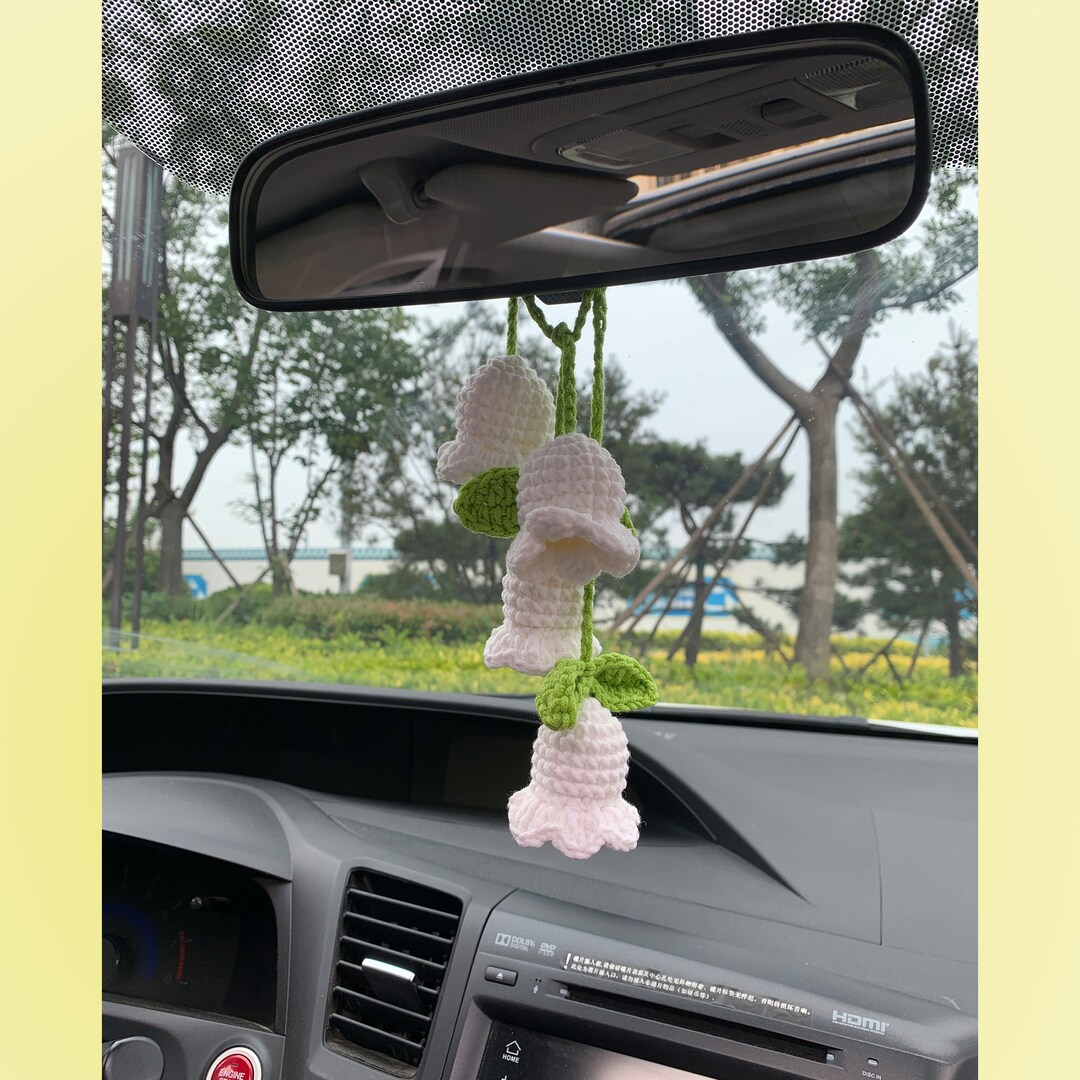 Cute Lily of the Valley Kawaii Flower Car Mirror Hanging Charm Fruit ...