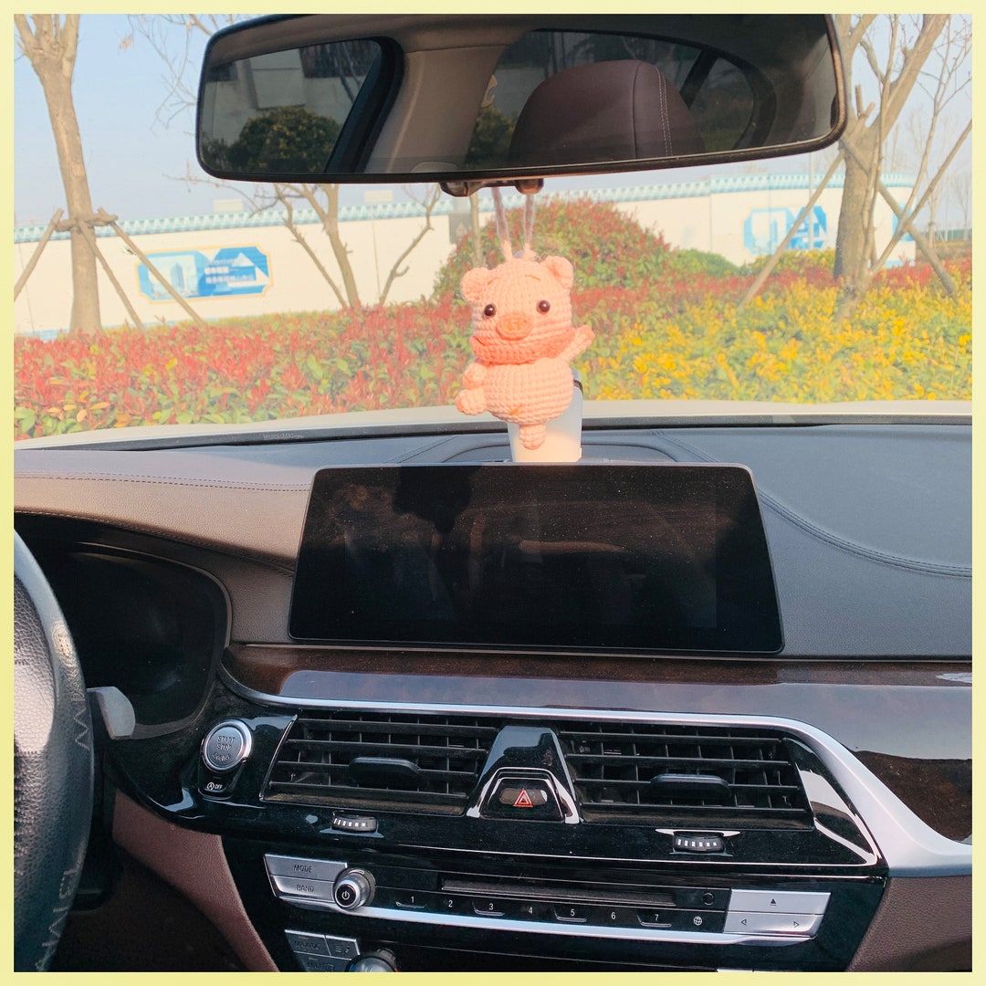 Ballet Dancing Pig Crochet Car Mirror Hanging Accessories for Women ...